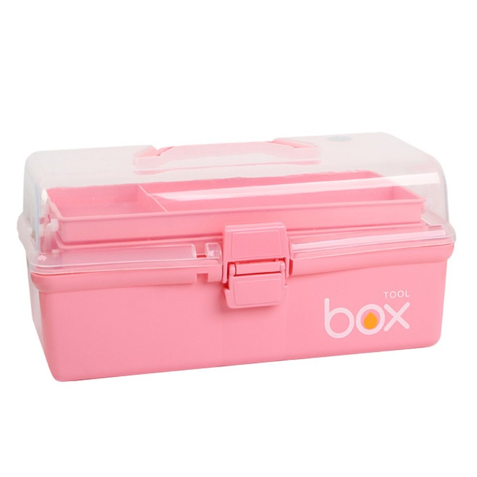 3 -Layer Art Supply Storage Stackable Craft Box Organizer Toolbox Case ...