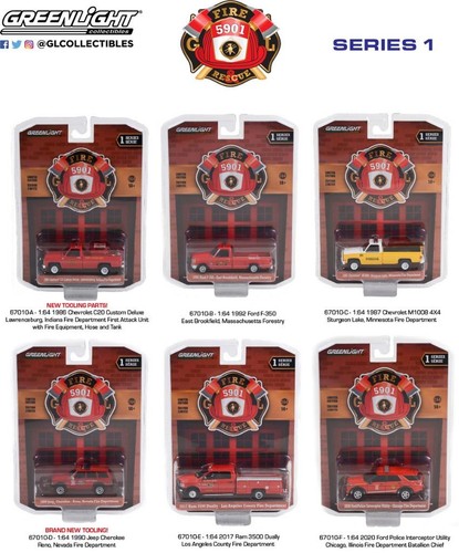 Greenlight 67010 Fire & Rescue Series 1 , Set of 6 Diecast Model Cars 1 ...