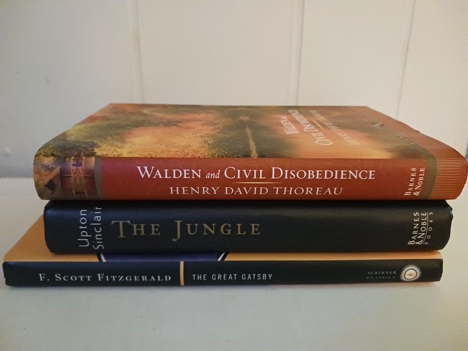 Walden HB/DJ Thoreau, Upton Sinclair The Jungle, The Great Gatsby ...