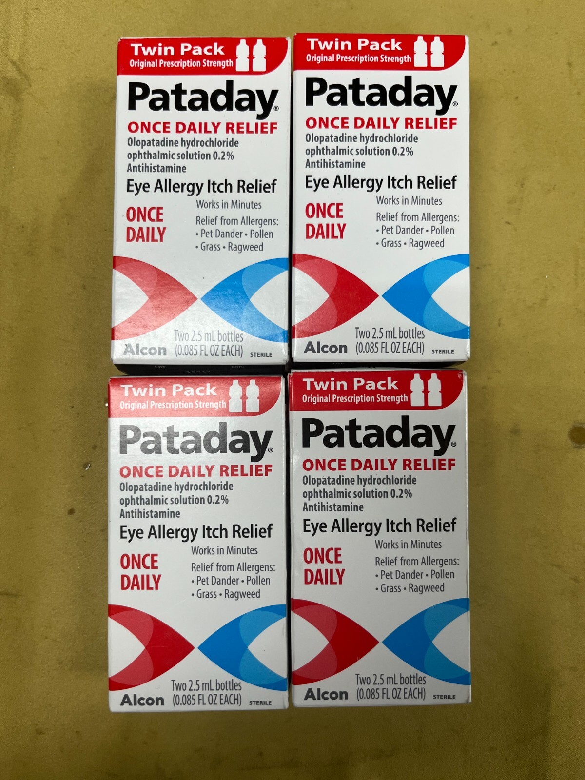 4 New Twin Pack Pataday Once Daily Relief - 2 2.5mL Bottles Each Box ...