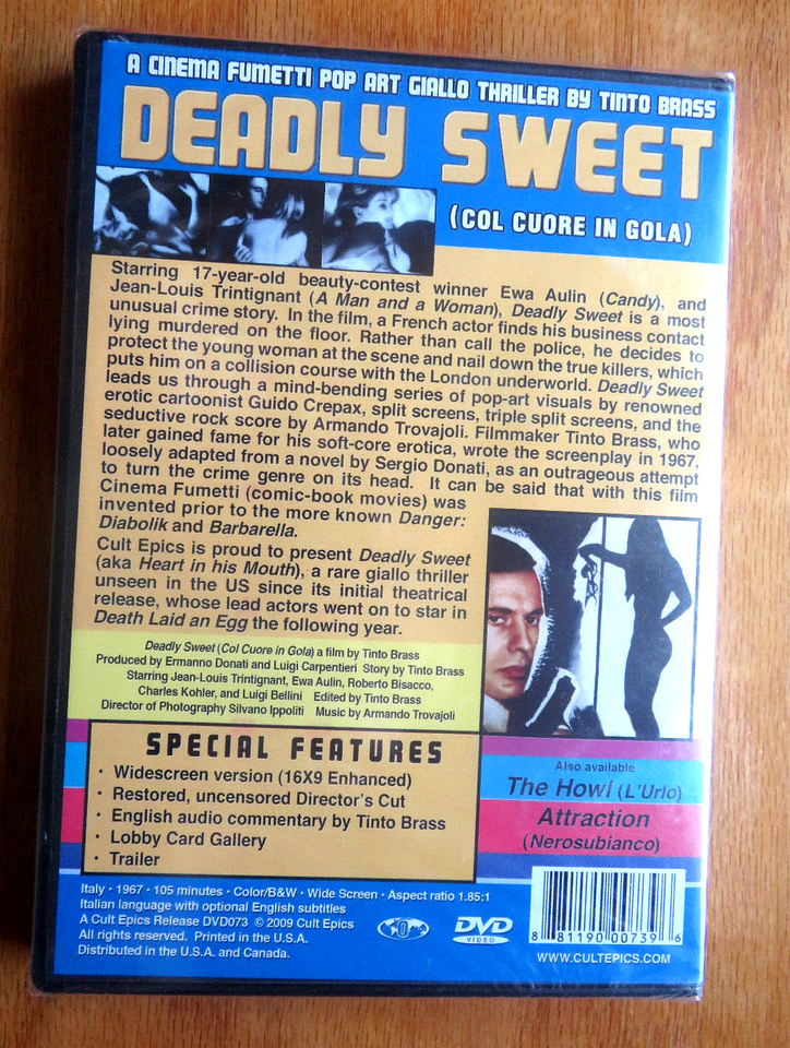 New Deadly Sweet DVD Ewa Aulin (Candy), Jean-Louis Trintignant ...