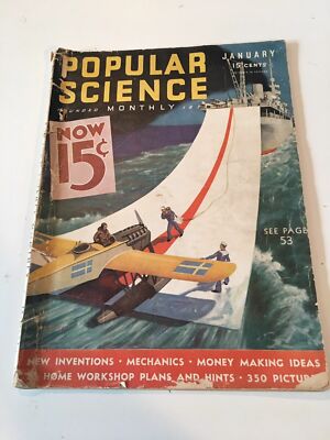 Antique January 1933 Popular Science Monthly Magazine Inventions ...