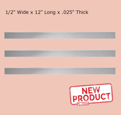 3 PACK Stainless Steel Sheet Metal Strips 1/2" Wide x 12" Long x .025 ...