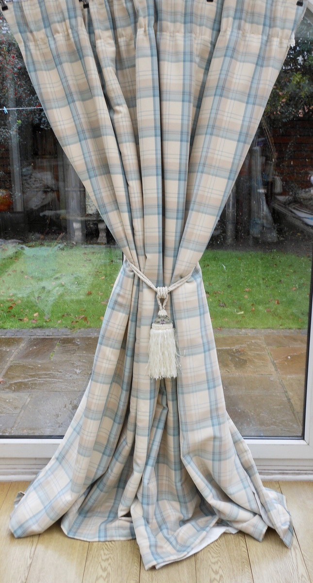 Cream Check Curtains Buffalo Checks Plaid In Sage Green On Cream