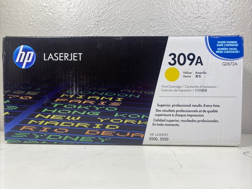 NEW Genuine HP 309A Q2672A Yellow Toner Cartridge LaserJet 3500 3550 ...