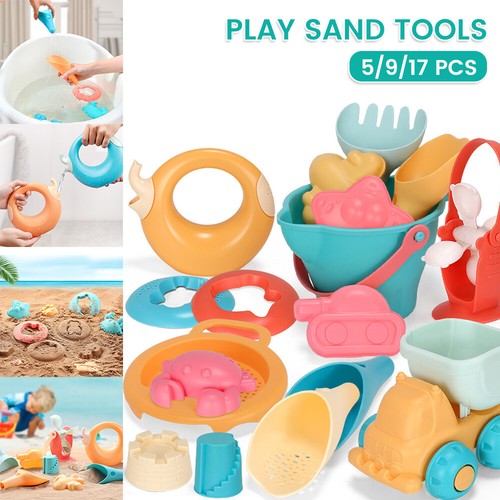 Kids Beach Sandbox Set Bucket Shovel Animal Truck Castle Sand Molds ...