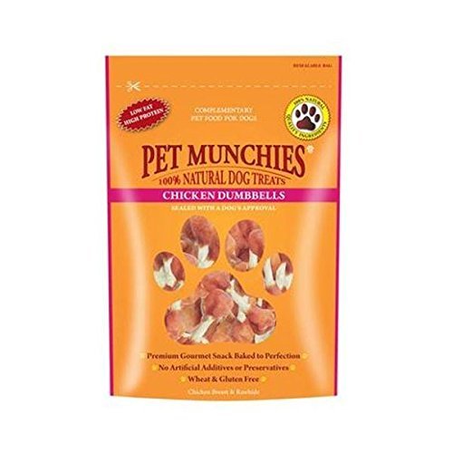 PET MUNCHIES Poulet Poitrine Babiche Haltères, Paquet De 8 | eBay