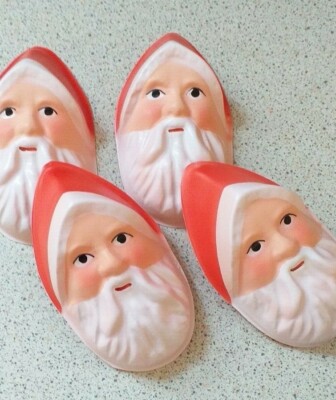 4 x PLASTIC FATHER CHRISTMAS FACE FOR for CRAFTS | eBay Australia