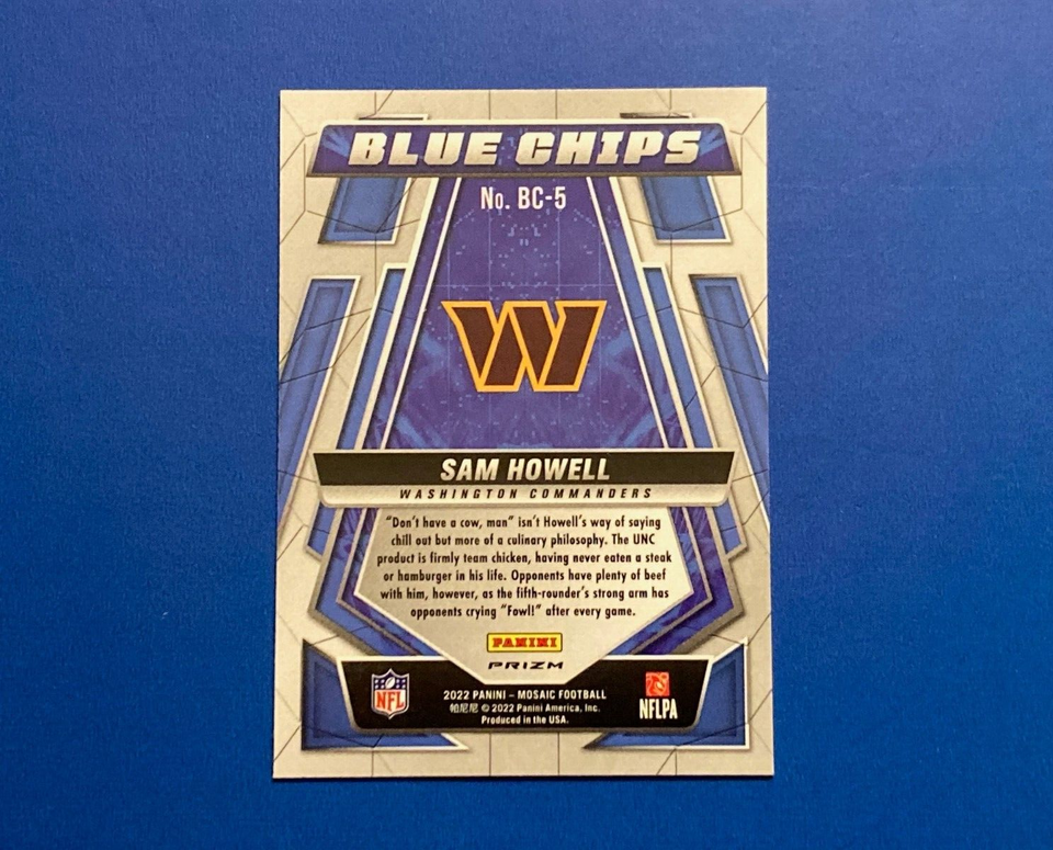 2022 Mosaic Sam Howell Mosaic Prizm Blue Chips Rookie RC #BC-5 ...