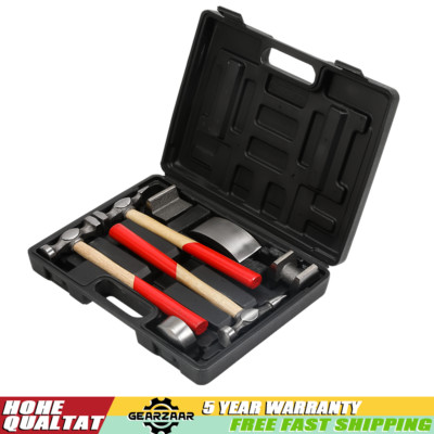 7Pc-Car Auto Body Panel Repair Tool kit Wooden Handles Beating Hammers ...