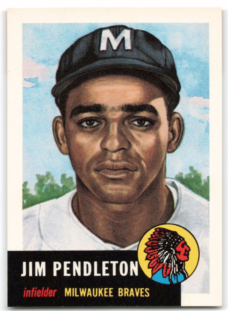 1991 Topps Archives 1953 #185 Jim Pendleton Bio white text Milwaukee ...