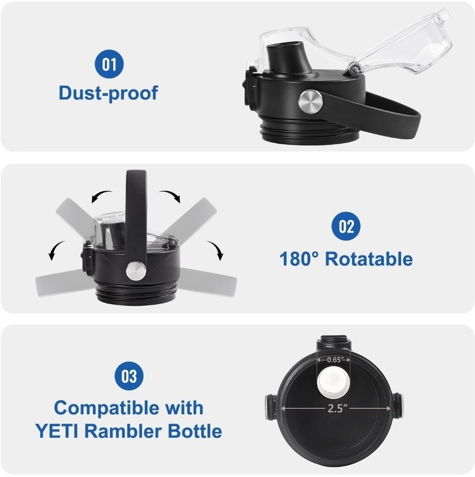 Lid for YETI Rambler 18 26 36 64 Oz, Replacement Lid Cap for YETI ...