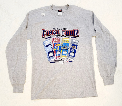 KANSAS JAYHAWKS 2008 FINAL FOUR Long Sleeve Gray Shirt Size M - NEW ...