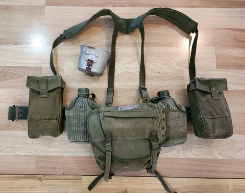 Australian Vietnam Era M56 Webbing Belt H Harness Canteen Bumbag Butt ...