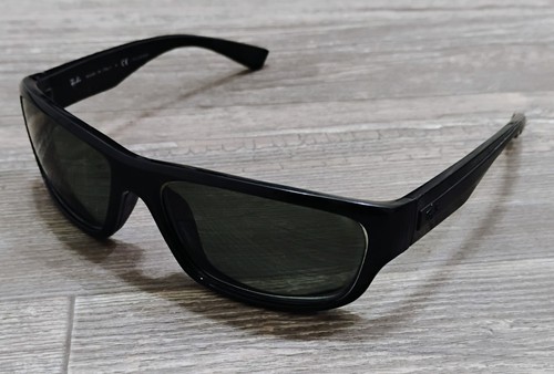 RAY BAN RB4196 black oval wrap sunglasses vintage 601/9A gray | eBay