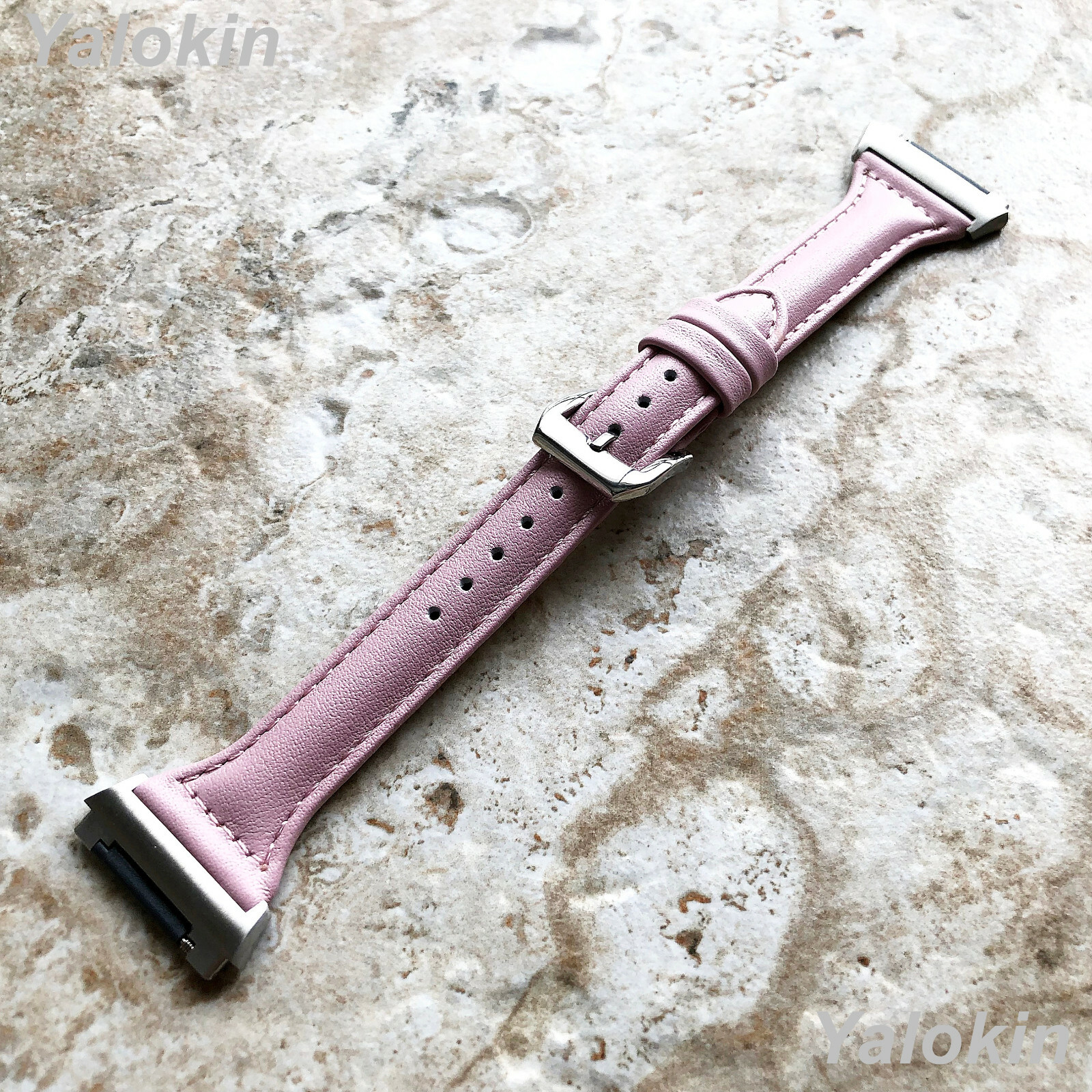 Pink Color Slim Elegant Soft Leather Band Strap for Fitbit Ionic Smart ...