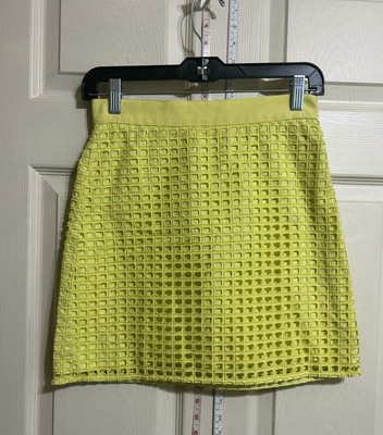 Loft Women's Size 00 Petite Neon Citron Yellow A-Line Skirt | eBay