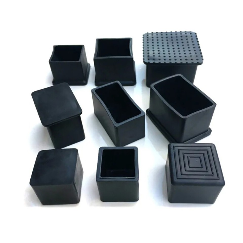 Square Chair Leg Caps Anti-Slip Rubber Chair Tips Table Chair Floor ...