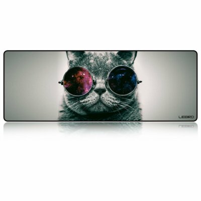 LIEBIRD Cool Cat Non-Slip Rubber Base Gaming Mouse Mat 31"L x 11.5"H x ...