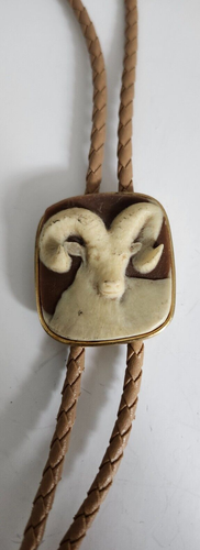 Vintage Imitation Bone Ram with Light Brown Cord | eBay