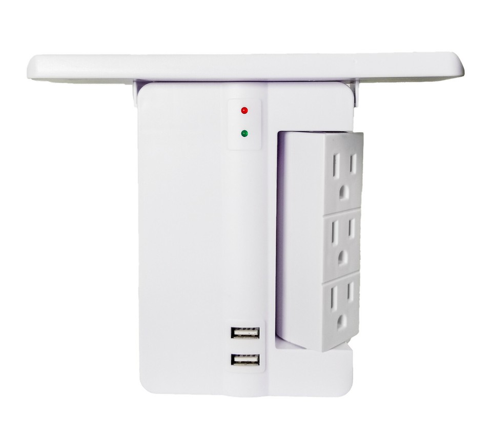 Wall Rotating Power Outlet Shelf Electrical Socket Wall Stand 6 Plugs ...