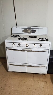 vintage roper gas stove with 4 cast iron burners oven and warming ...