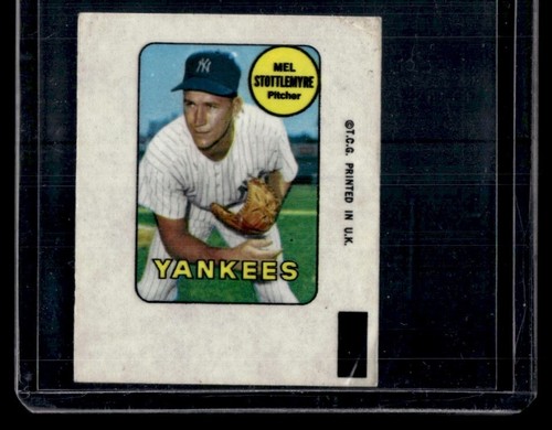 1969 Topps Decals Mel Stottlemyre New York Yankees | eBay