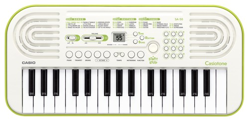 Weißes Casio Keyboard SA-50 mit 32 Mini-Tasten, 100 Sounds und ...