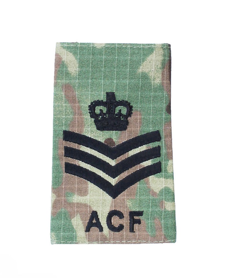 All Ranks Black on Multicam / MTP ACF Rank Slide ( Cadets Army Cadet ...