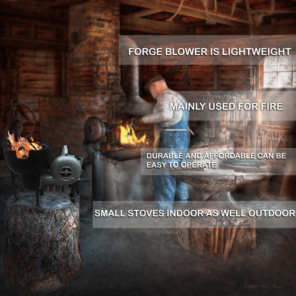 Blacksmith's Large Forge Furnace with Hand Blower Pedal Type Handle Fan ...