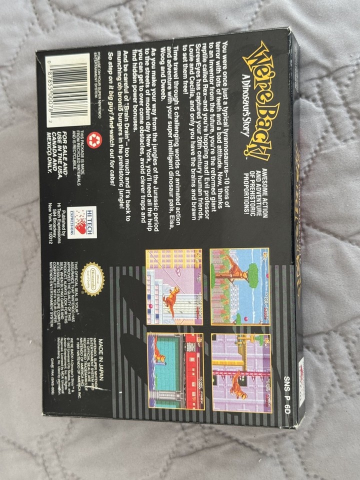 We're Back! A Dinosaur's Story * Snes Box Only * Super Nintendo ...