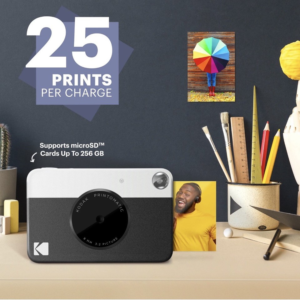 KODAK Printomatic Digital Instant Print Camera, Prints On Zink 2x3 ...
