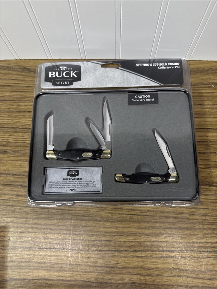 **NEW** Buck Knife Set 373 Trio & 379 Solo With Collectors Tin | eBay
