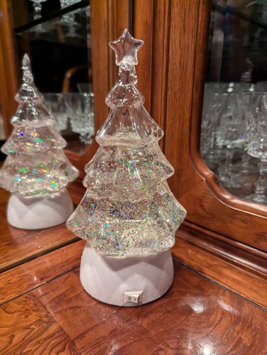 Battery Operated Clear Lucite Christmas Tree With Red Light & Moving ...