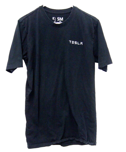 Tesla Mens T-Shirt Tee S Graphic Black Logo Short Sleeve Knit Crewneck ...