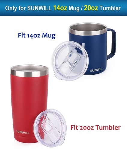 Lid for 14oz Mugs and 20oz Tumblers Only, Spill and Splash Resistant ...