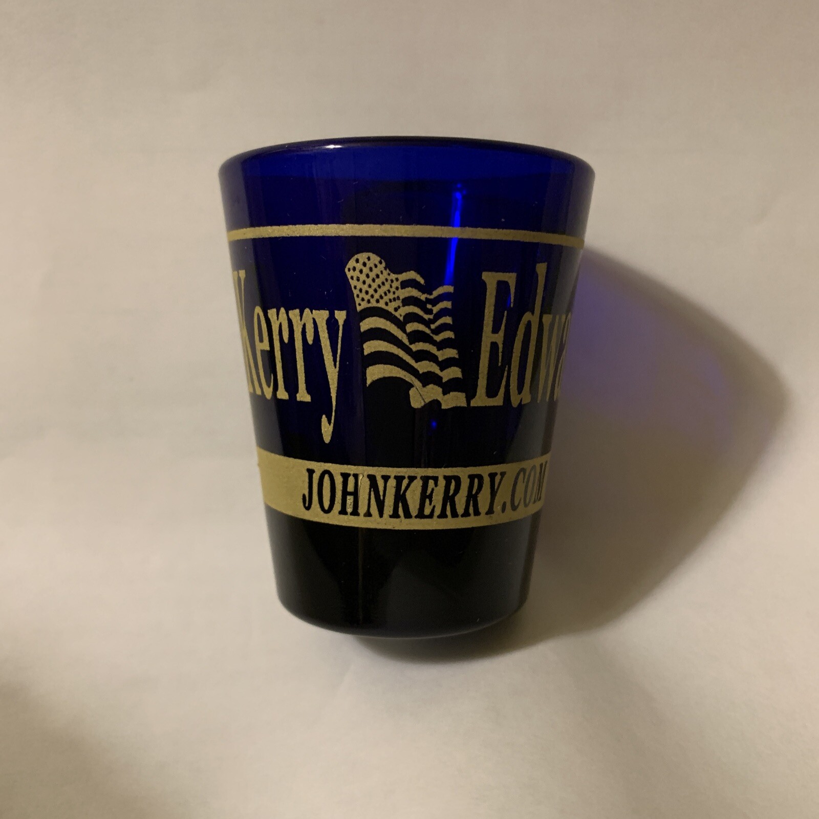 KERRY EDWARDS 2004 presidential campaign blue cobalt shot glass | eBay