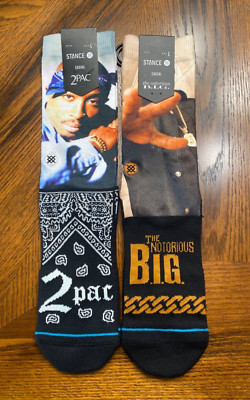 Stance Shakur Makaveli & Notorious B.I.G Large Men's 9-13 Crew Socks ...