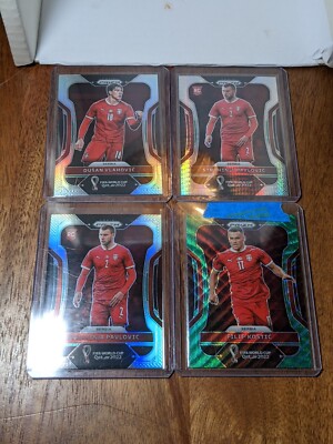 2022 Panini Prizm Qatar World Cup Dusan Vlahovic SILVER (Serbia 4 Cards ...