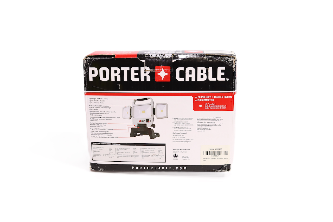 Porter Cable Triple Head Folding Work Light 5000 Lumens 845473079005 | eBay