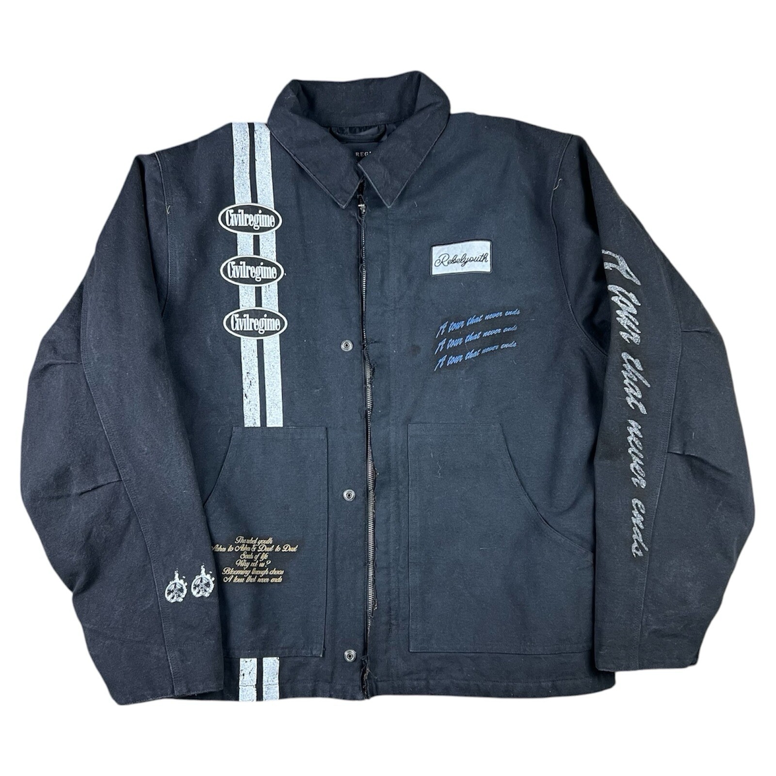 Civil Regime Canvas Work Jacket Rebel Youth Black Lar… - Gem