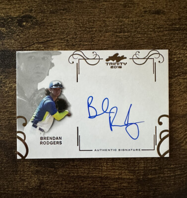 Colorado Rockies 2016 Brendan Rodgers Signed LEAF Rookie Card Autograph ...