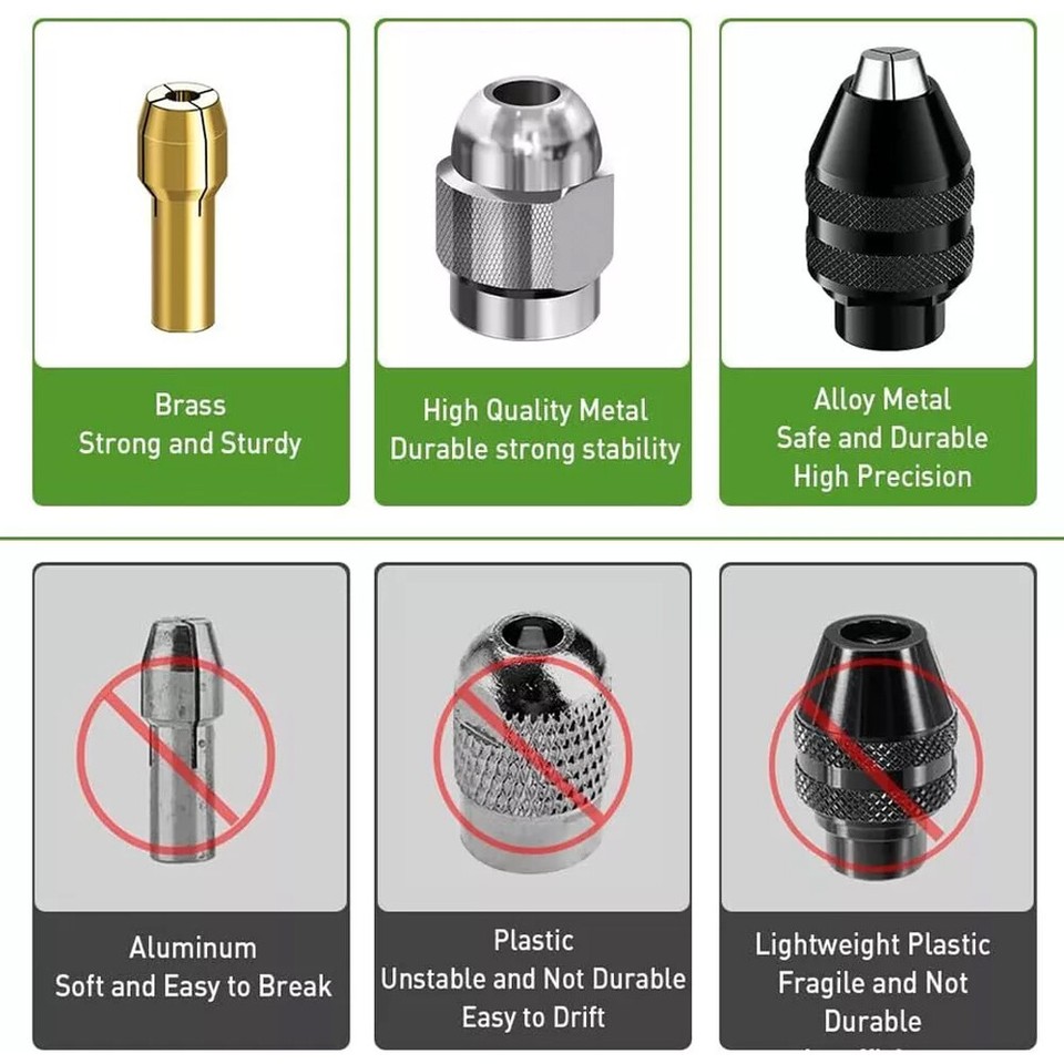 Drill Chuck Collet Set for Dremel Drill Bit Chuck Shank Rotary Tool ...