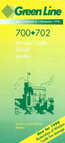 GREEN LINE ROUTES 700 & 702 FROM LONDON to SLOUGH & WINDSOR CASTLE ...