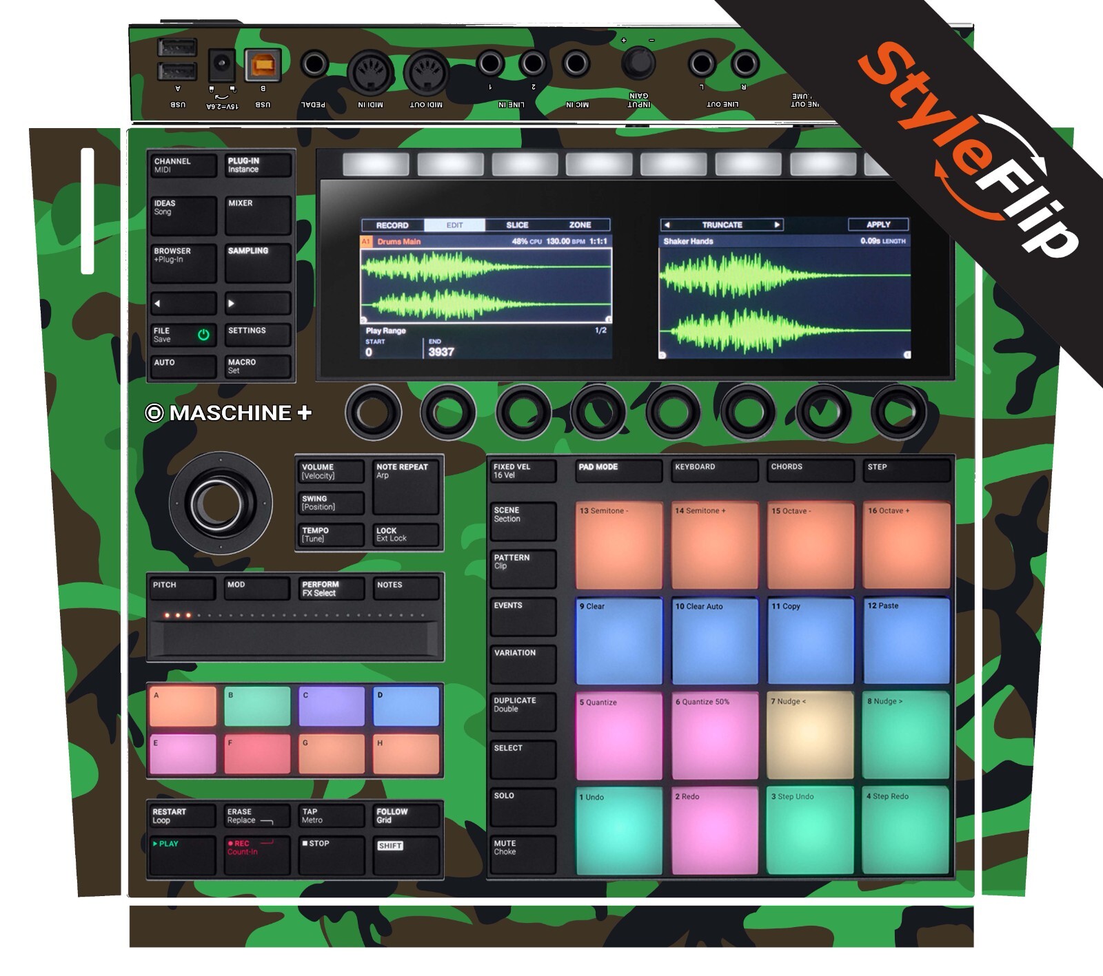 Native Instruments Maschine Plus | Green Camo | Protective Decal ...