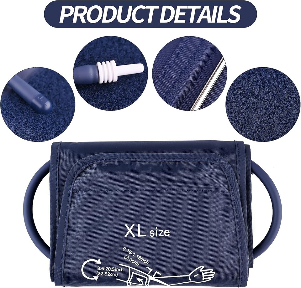 XL Blood Pressure Cuff 22-52cm 8.6"-20.5" Universal BP Cuff & 4 ...