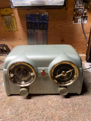 Vintage Crosley Tube Radio clock & radio D-25-GN 1953 Dashboard | eBay