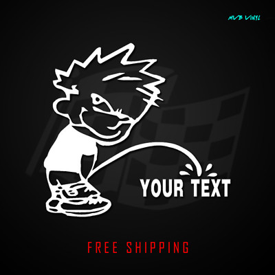 Custom Peeing On Piss On Vinyl Decal Funny Car Truck Window Sticker | eBay