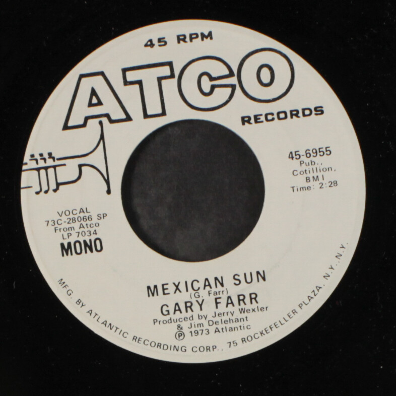 GARY FARR: mexican sun / mono ATCO RECORDS 7" Single 45 RPM | eBay