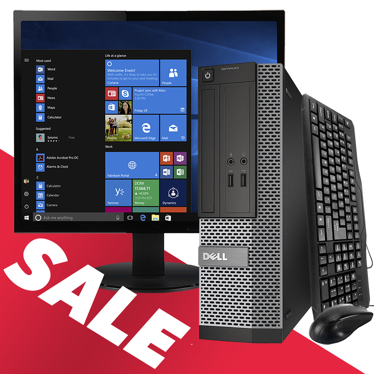 Dell i5 Desktop Computer 16GB RAM 2TB HD 1TB SSD WiFi Windows 10 Pro PC ...